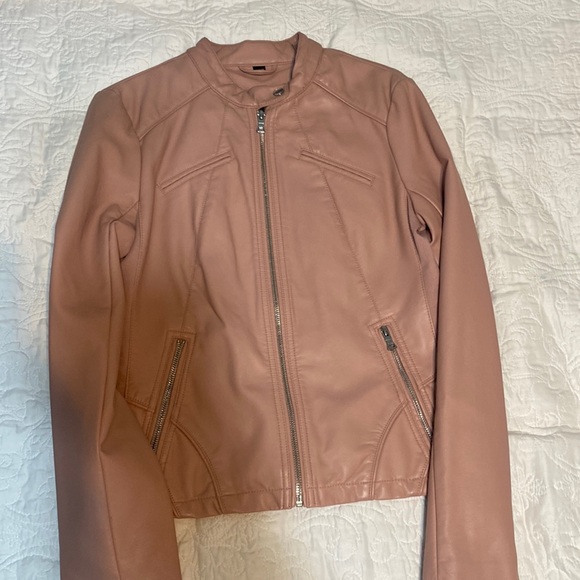 Guess | Jackets & Coats | Dusty Pink Guess Faux Leather Jacket | Poshmark